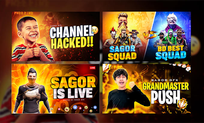 Design eye catching youtube gaming thumbnail for you by Sagor_gfx | Fiverr