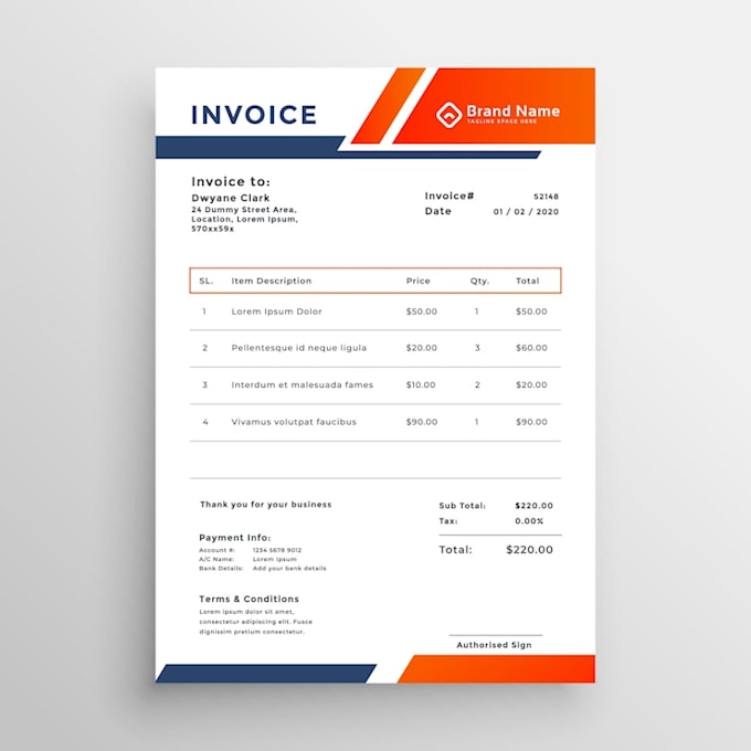 Design xero custom invoice templates by Haseebtalha | Fiverr