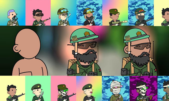 Draw custom 2d and doodle style nft collection by Toxic_designsl | Fiverr