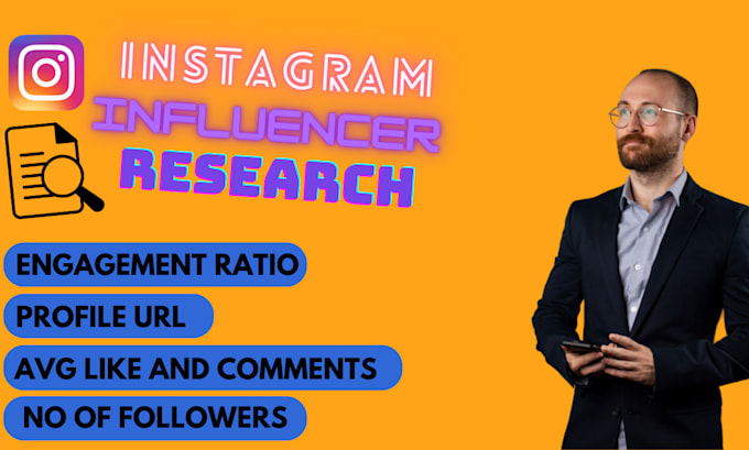 Do best instagram influencer research for your niche by Farihaedits | Fiverr