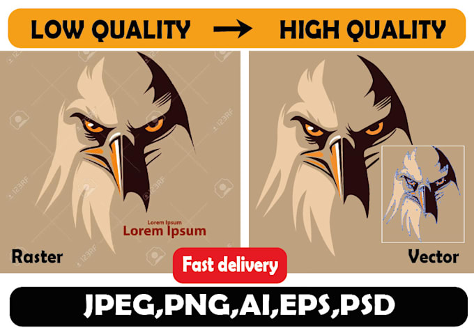 Redraw, trace, vector your image or logo to vector file by ...