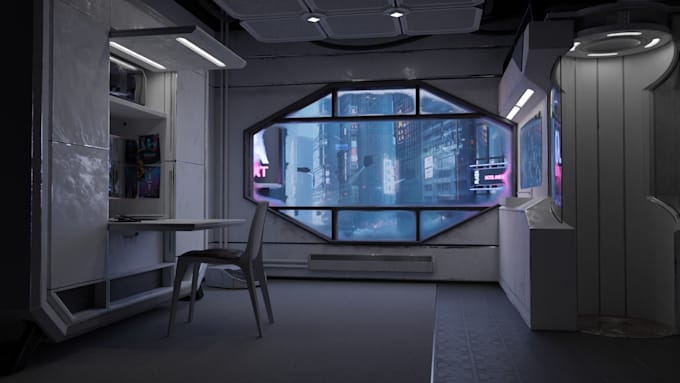 Create your cyberpunk interior environment by Bullish3d | Fiverr