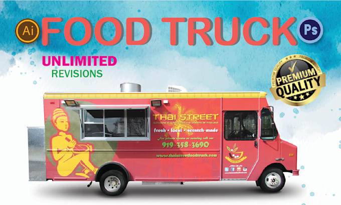 Do stylish food truck wrap, food van wrap, or food trailer wrap design ...