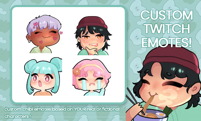 Create custom chibi emotes in bulk or a single emotes by Nmy_art | Fiverr