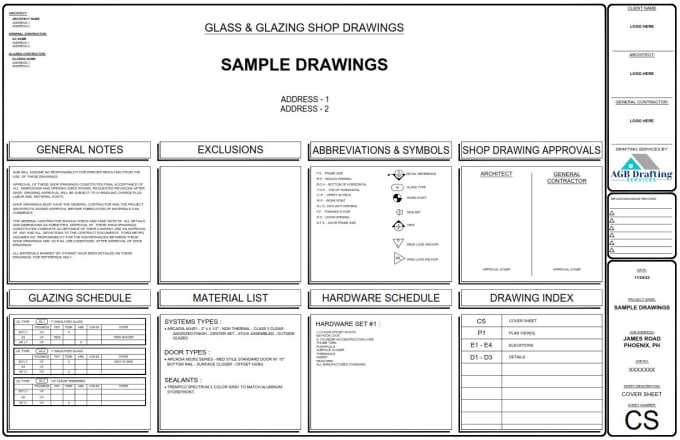Draft glass and glazing shop drawings for storefronts and curtainwalls ...