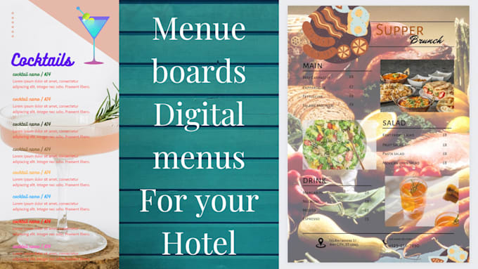 Design digital menu, menu cards, menu board and candy logo by Eesalfatimah | Fiverr