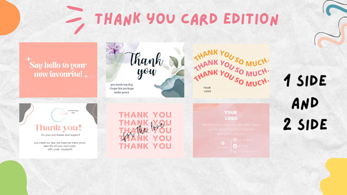 Design modern thank you card by Shabrinaaoralin | Fiverr
