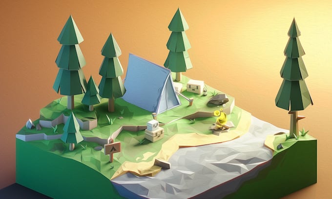 Create low poly isometric illustration by Pelopoly | Fiverr