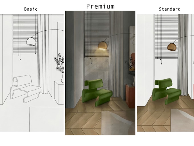 Draw a complex draw of architecture and interior design by ...