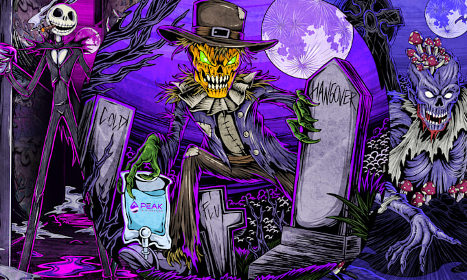 Draw creepy, horror, halloween cartoon illustrations by Anugerahptr ...