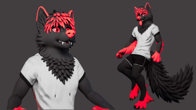 Create Furry Vrchat Avatar Fursona Vtuber 3d Models Nsfw Sergals By Havatarm Fiverr