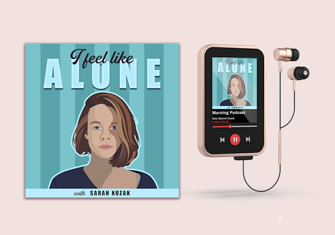 Design a portrait based podcast cover art for you by Samiha_islam28 ...
