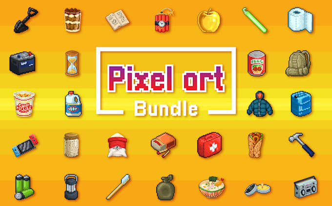 Create pixel art items in bundle by Stmpiexelstuf | Fiverr