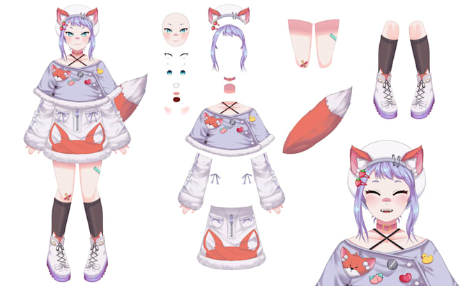 Draw you live2d vtuber model ready to rig by Erskyeye | Fiverr Draw you live2d vtuber model ready to rig by Erskyeye | Fiverr