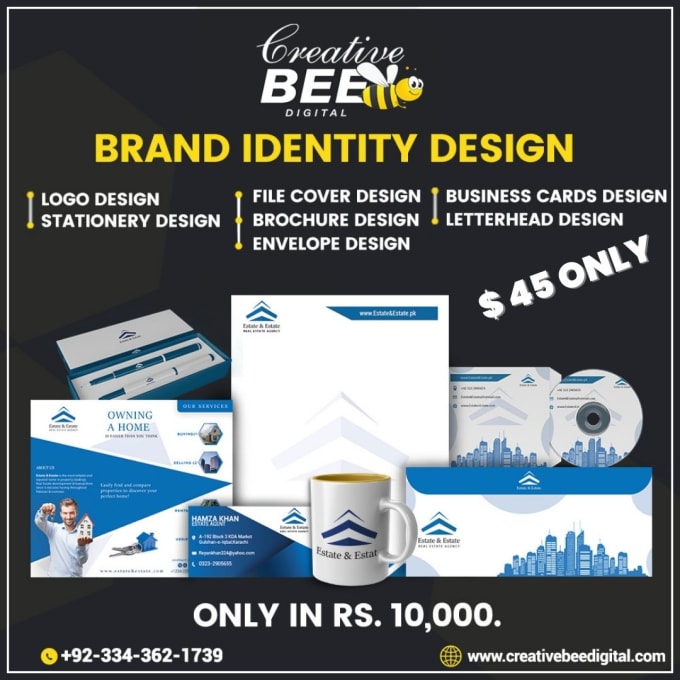 Design business logo and full branding package by Creativebeedigi | Fiverr