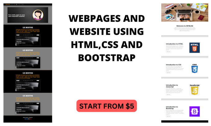 Make webpages using html,css and bootstrap by Mariyam_jamil | Fiverr Make webpages using html,css and bootstrap by Mariyam_jamil | Fiverr