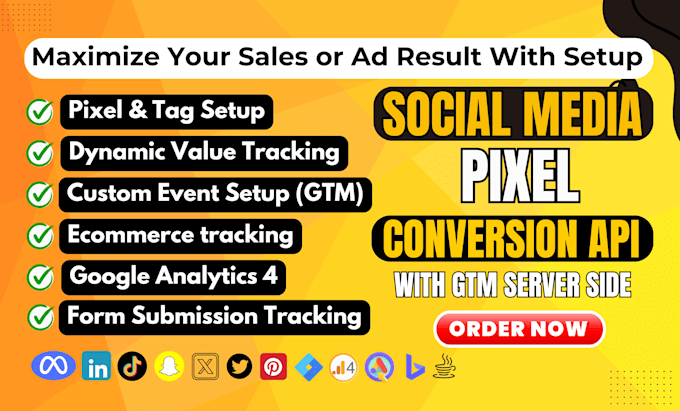 Setup tiktok fb meta pixel pinterest snapchat linkedin conversion api via gtm by Adstracking_pro ...