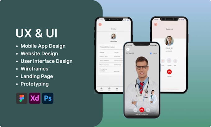 Design medical mobile app ux ui, app design for business by ...