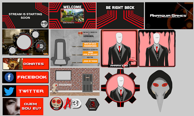 Design twitch logo, stream overlay, twitch panels by Funchal3d | Fiverr