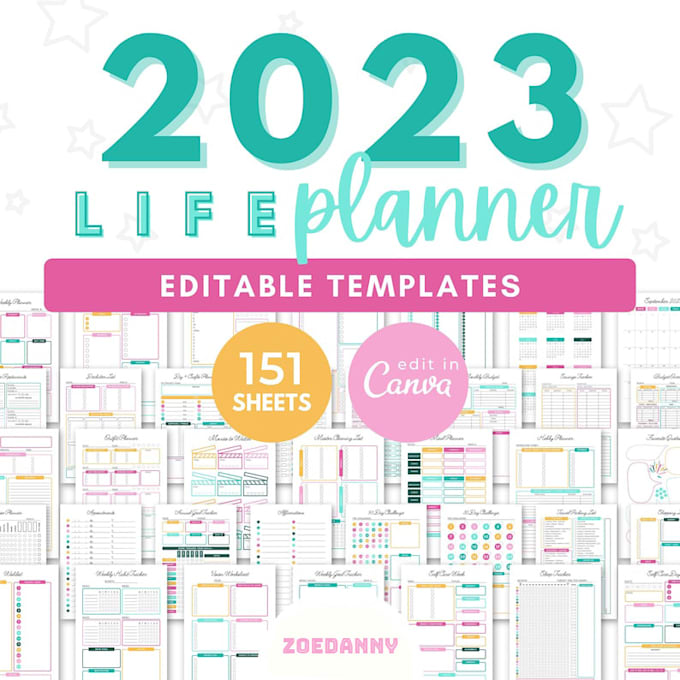 Provide canva template for 2023 printable planner by Zoedanny | Fiverr