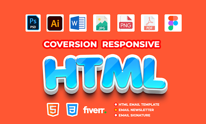 Convert psd to html, jpg, png,xd, ai,to html email template by ...