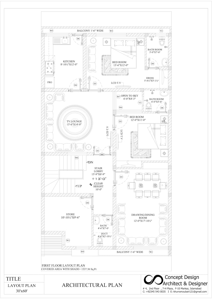 Creative design 2d floor plan autocad by Khurramzubai121 | Fiverr