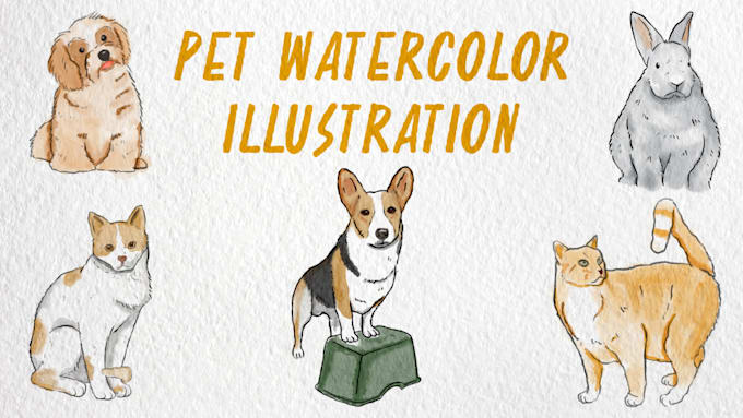 Draw a watercolor portrait of your lovely pet by Kimhermawan | Fiverr