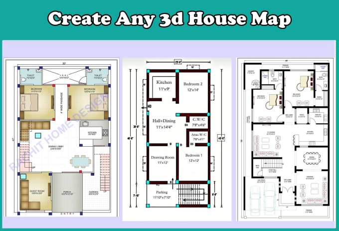 Make your house plan 2d 3d by Ibmarchitect | Fiverr
