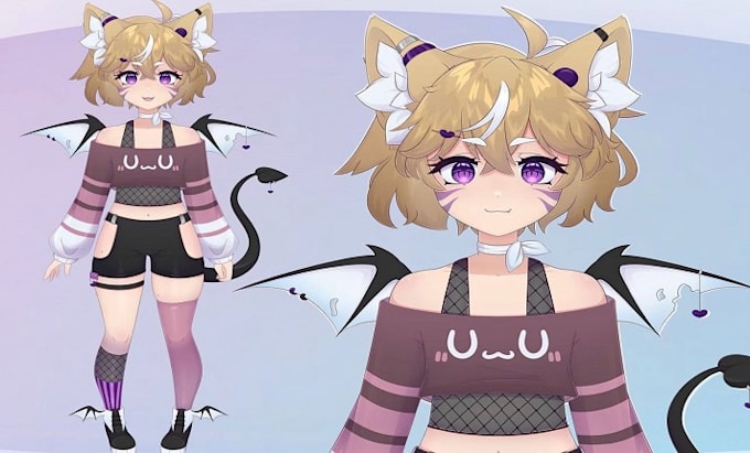 Design, model and rig live2d for vtuber, vtuber 2d, pixel art by ...