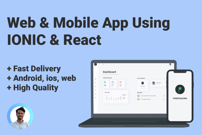Create Web Android And Ios Mobile App Using Ionic And React By Imtiajdev Fiverr