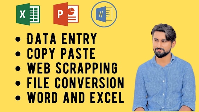 Do perfect data entry, copy paste, excel, data mining by Farooqazhar560 | Fiverr