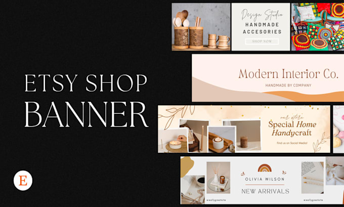 Design your professional etsy shop banner and logo by Achraftala | Fiverr