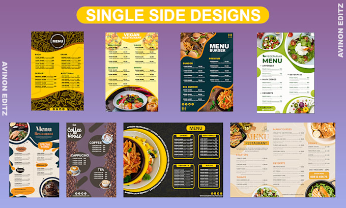 Design professional and unique restaurant food menu by Avinoneditz | Fiverr