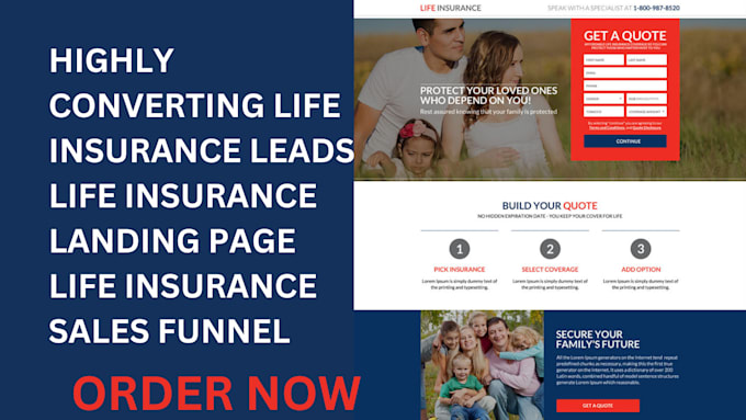 Generate life insurance leads via life insurance landing page sales ...