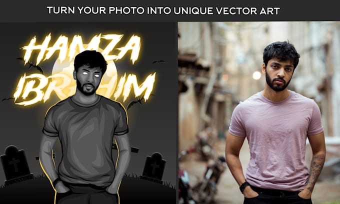 Draw unique vector cartoon portrait by Ahmedkhanart | Fiverr