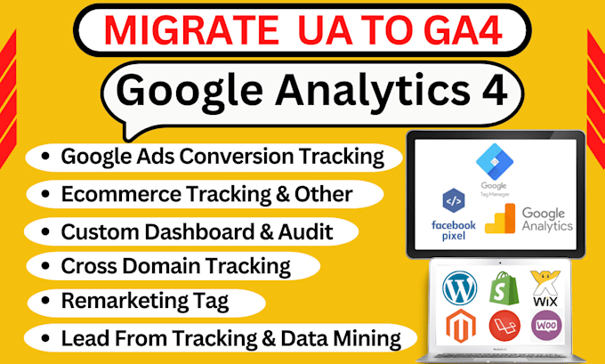 Setup ga4 google analytics 4, ecommerce tracking, dashboard, error fix, with gtm by Ads_bivuti ...