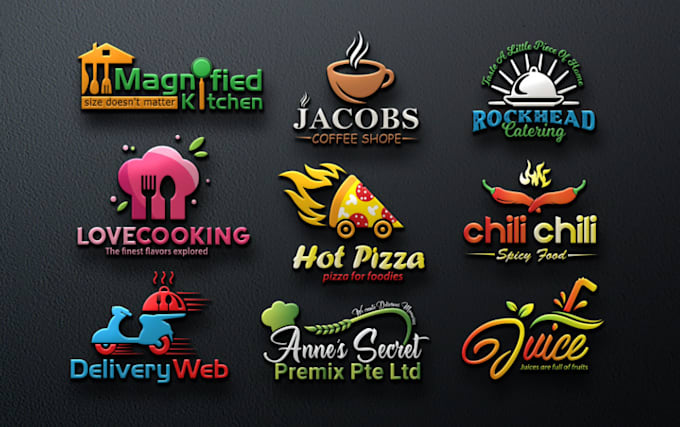 Design creative food logo for your shop in 24 hours by Khanom_mink | Fiverr