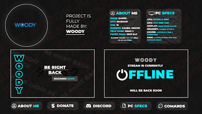 Do perfect banners for your streaming profile by Wooodaniel | Fiverr