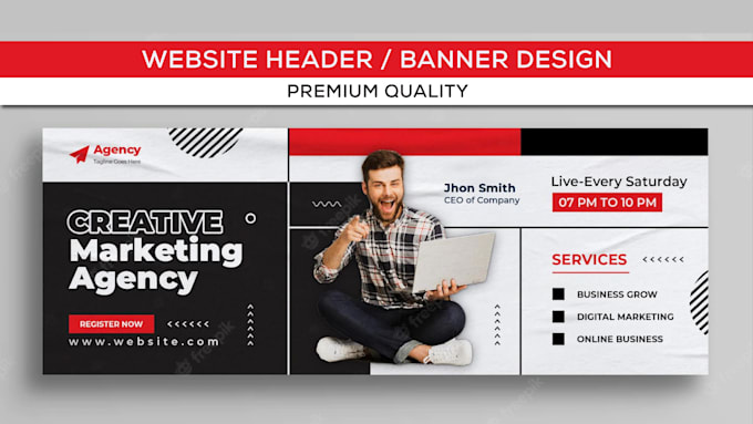 Design professional website banner, header, eventbrite banner, roll up ...
