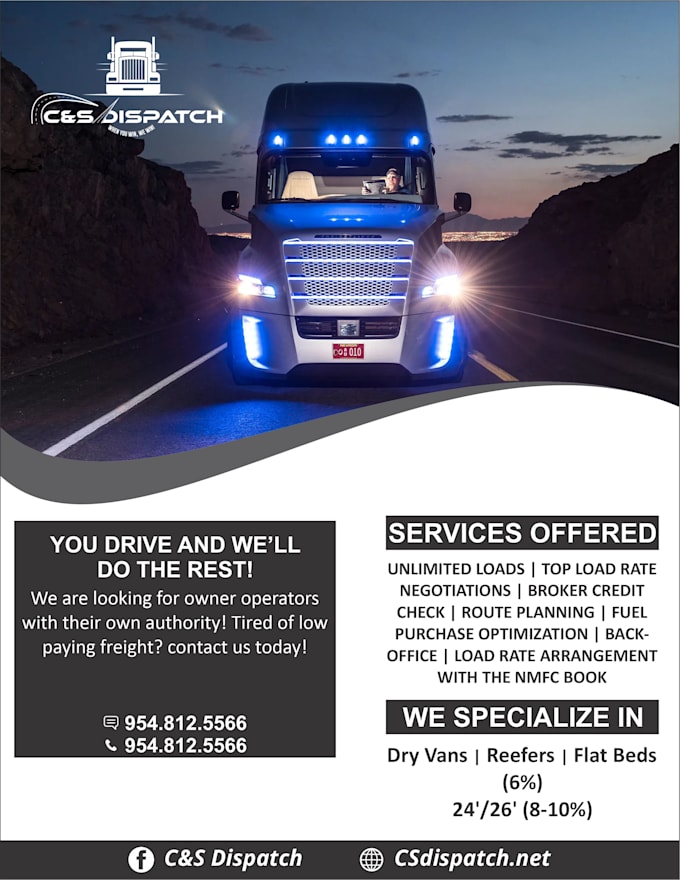 Dispatch your reefers, dry vans, power only, flatbeds by Csdispatch | Fiverr