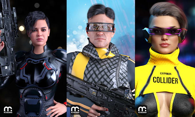 Create 3d character for game, cinematic, poster, printing by Metadesign3d | Fiverr