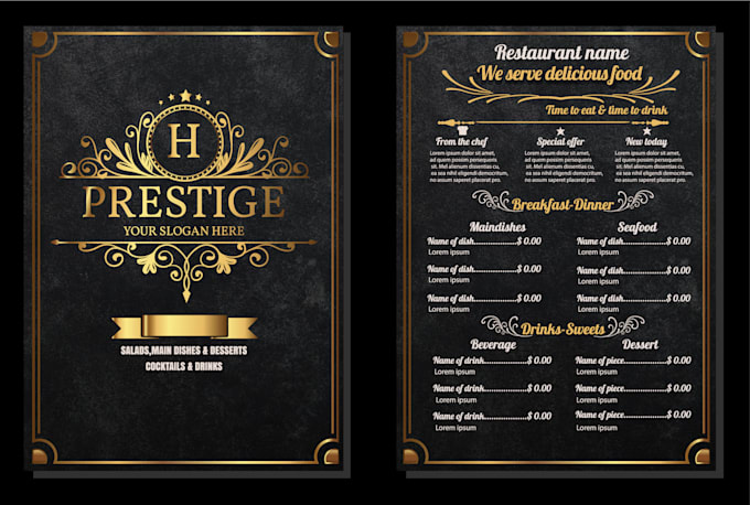 Do professional custom menu design for restaurants and cafes by Insight ...