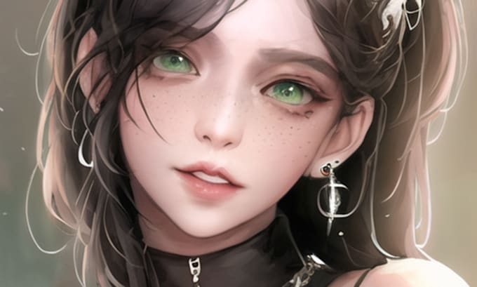 Paint anime style illustration, portrait, fanart, original characters ...
