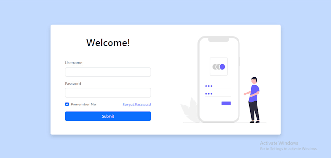 Make responsive website login form html css javascript by ...