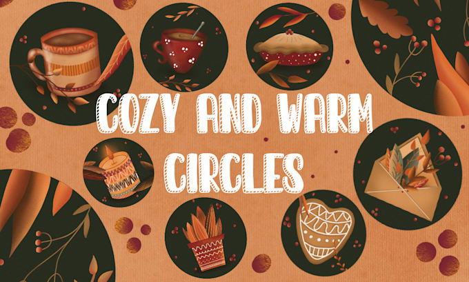 Draw cozy and warm illustrations in circles by Aspivako | Fiverr
