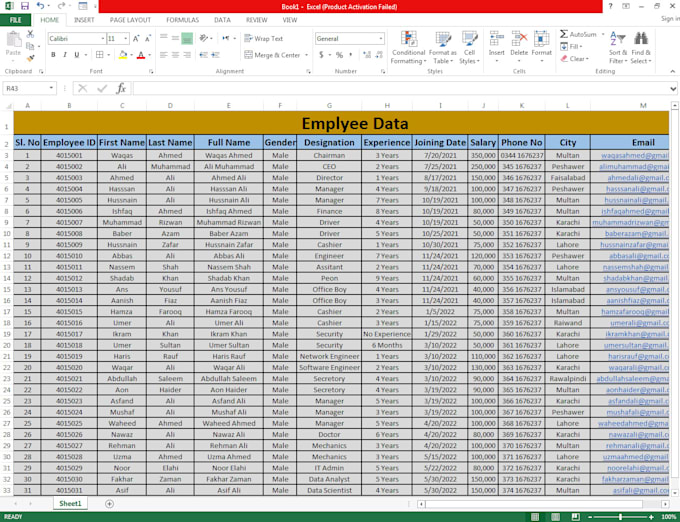 Do data entry in excel, pdf and also in powerpint by Iltifatazan1 | Fiverr