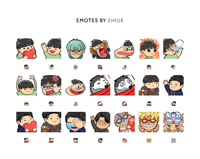Draw cute chibi emotes for you in bulk by Theshiue | Fiverr
