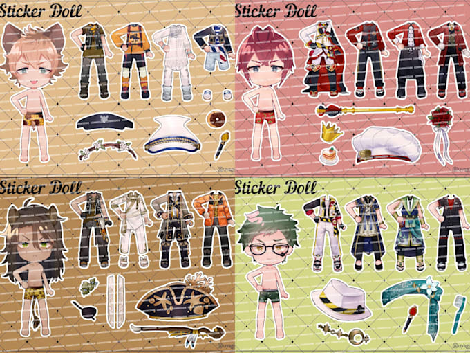 Draw chibi doll with separate accessories and clothes by Uyagikun | Fiverr