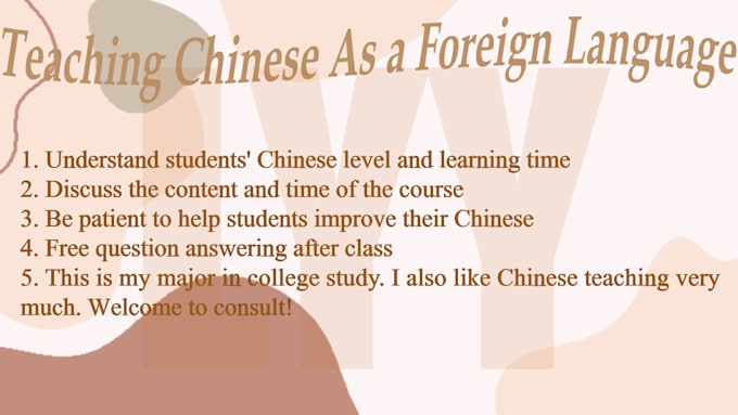 Online chinese teaching for foreigners by Lyy10522 | Fiverr