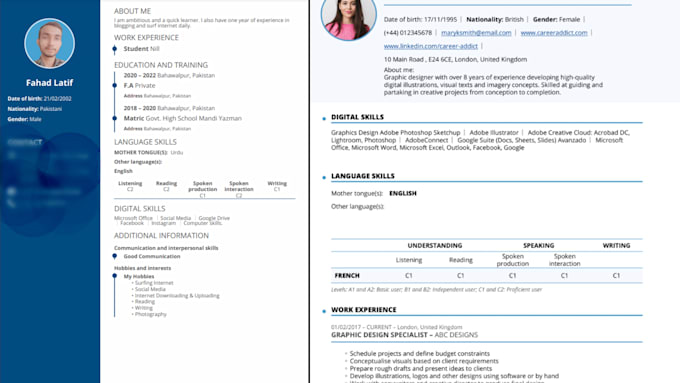 Make a professional cv for your job application by Amirlatifgouri | Fiverr